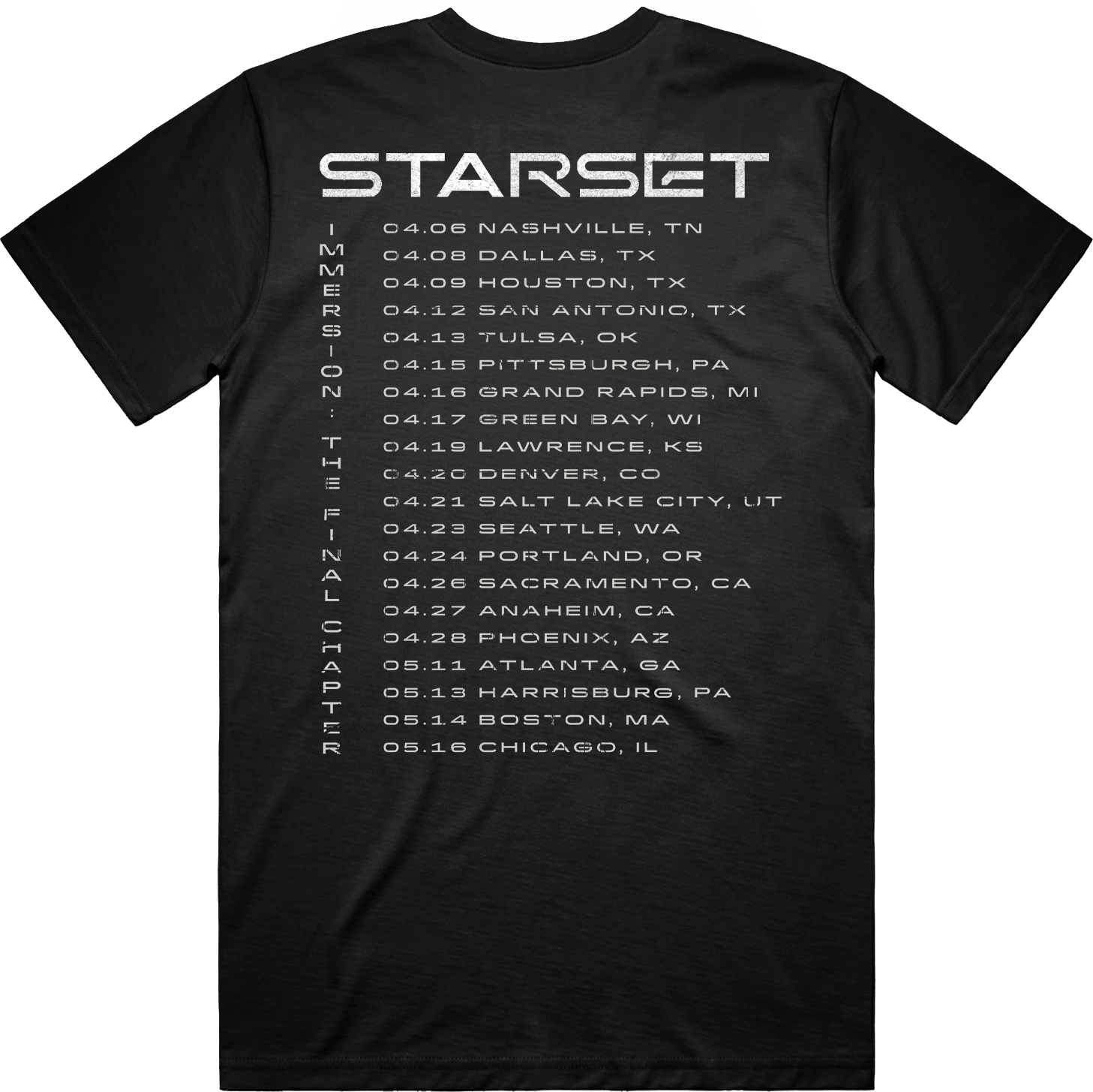 IMMERSION RED TOUR TEE – STARSET Merchandise